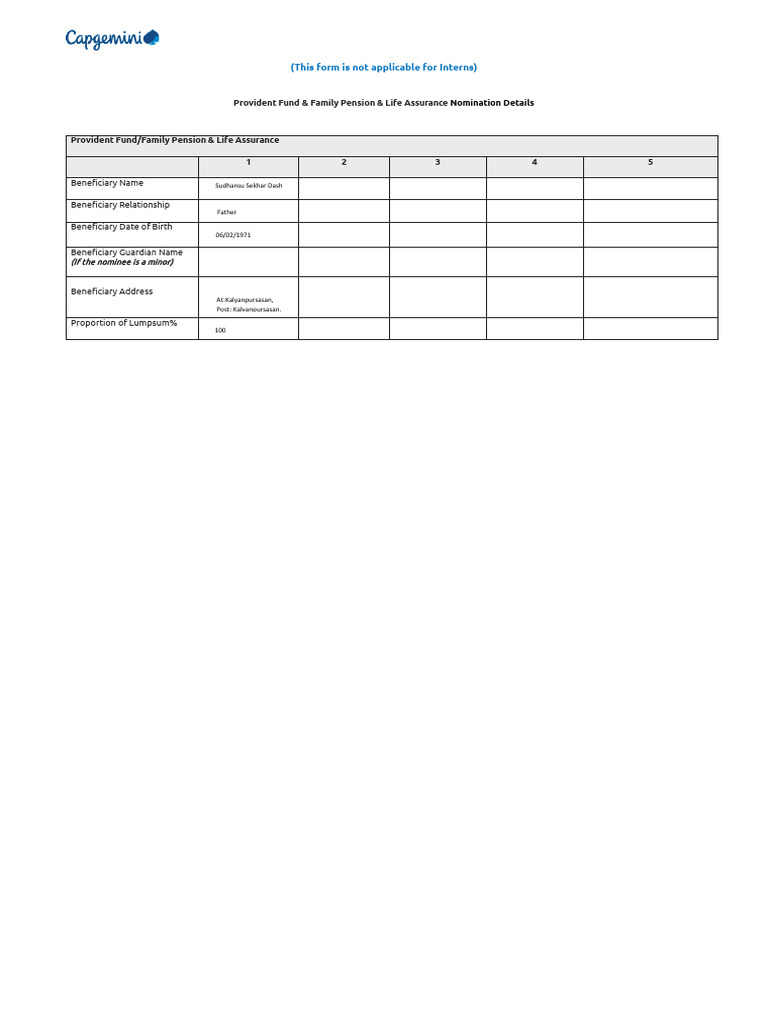 CG - PF - Form 2 | PDF