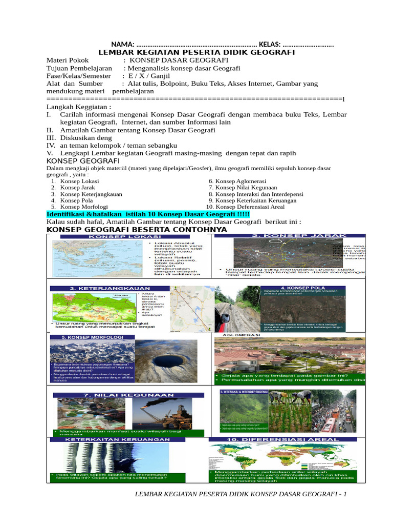 LKPD KONSEP GEOGRAFI | PDF