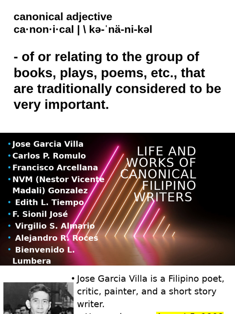 Life and Works of Canonical Filipino Writers | PDF