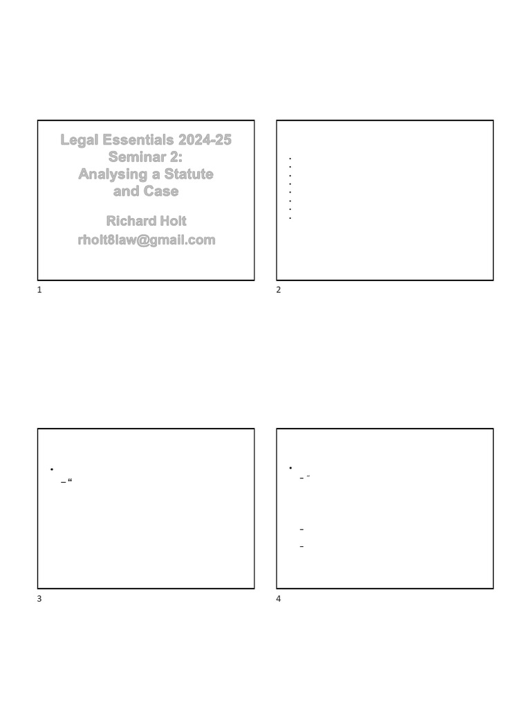Legal Essentials - 2024-25 - Seminar 2 Overview Handout | PDF Legal Essentials - 2024-25 - Seminar 2 Overview Handout | PDF