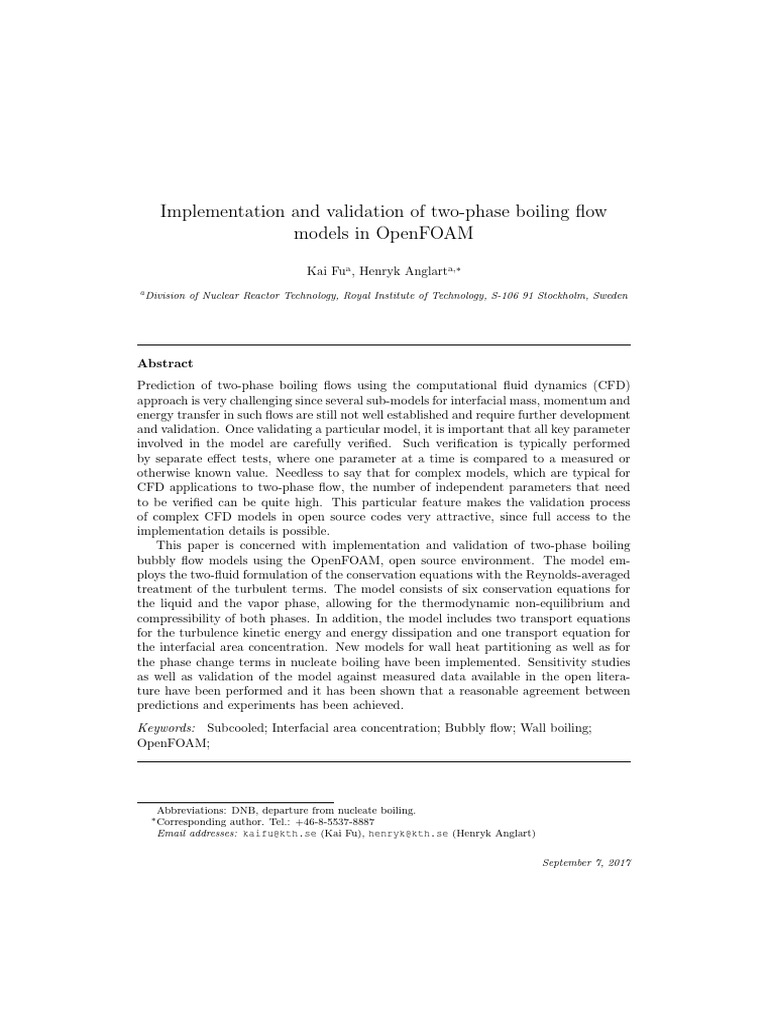 Implementation and Validation of Two-Phase Boiling Flow | PDF