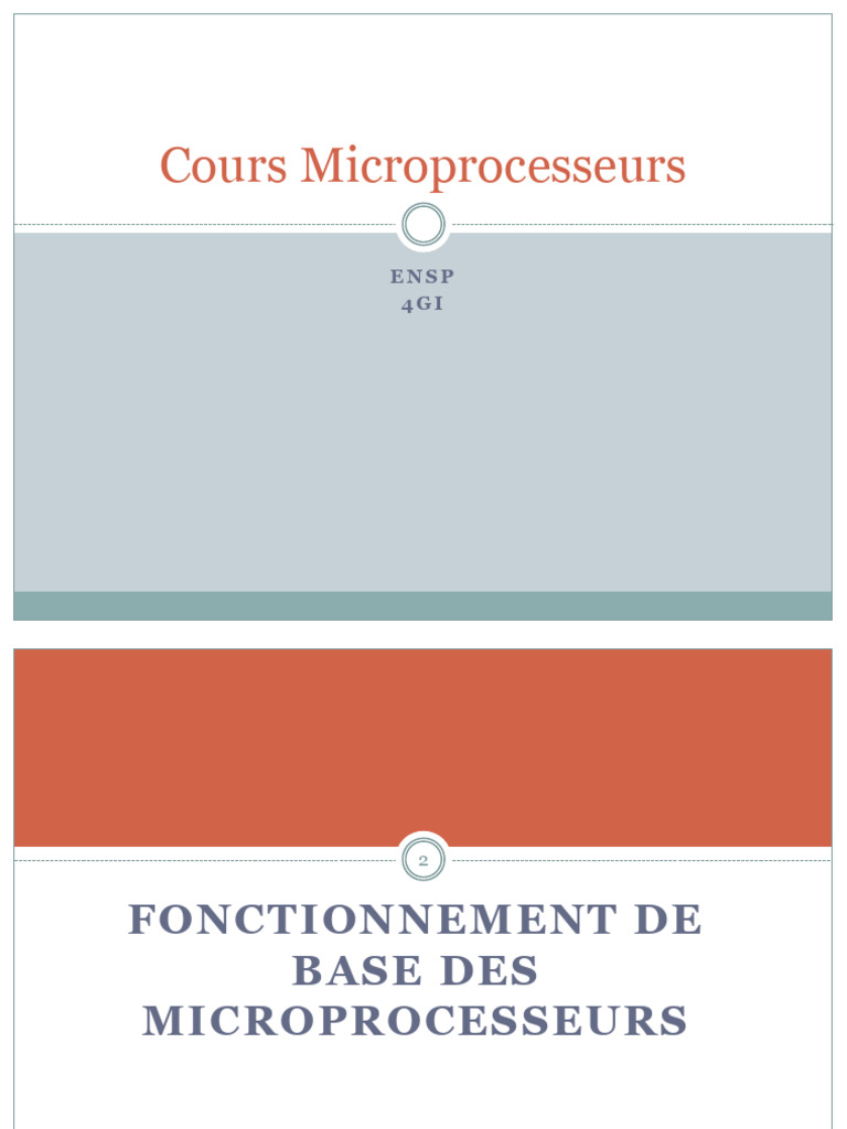 Cours Microprocesseur PowerPoint | PDF