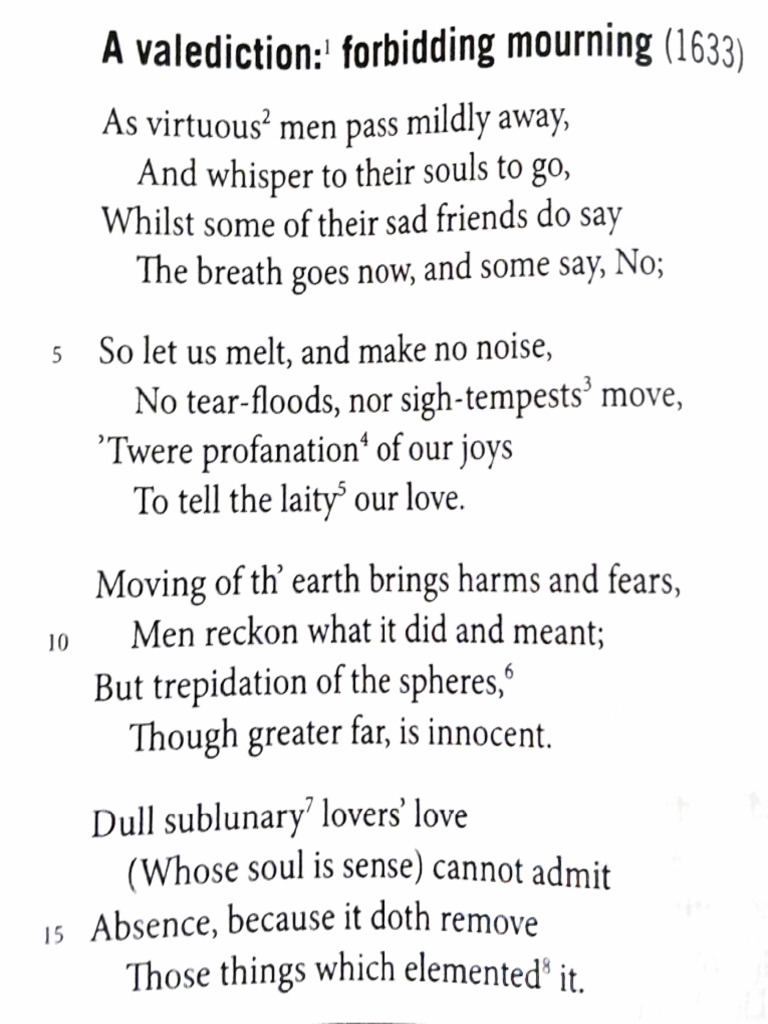 A ValedictionForbidding Mourning | PDF | Poems | Poetry