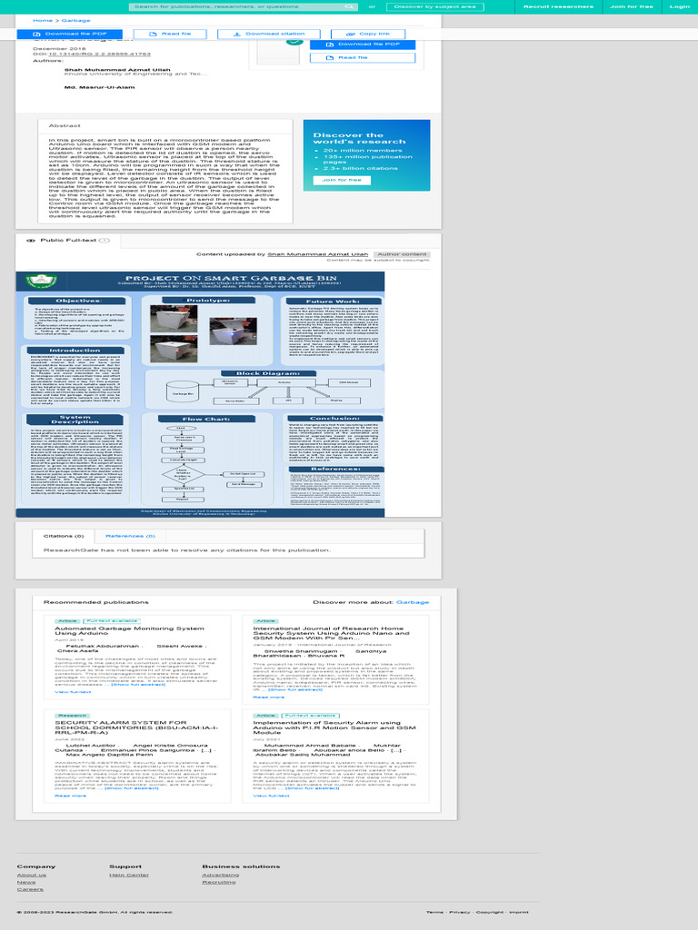 (PDF) Smart Garbage Bin | PDF