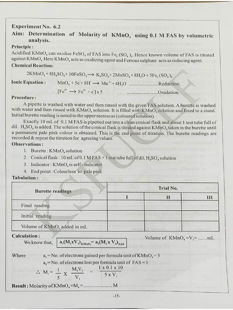 2nd Puc Chemistry Practical Manual | PDF 2nd Puc Chemistry Practical Manual | PDF