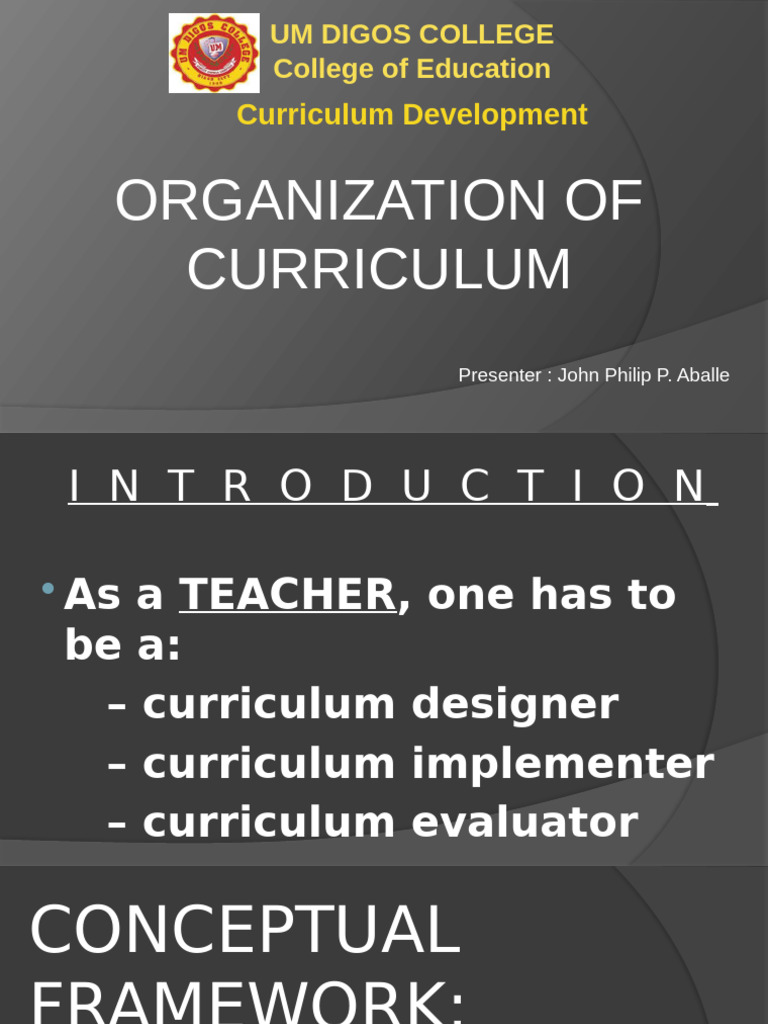 Horizontal and Vertical Organization of A Curriculum Report | PDF