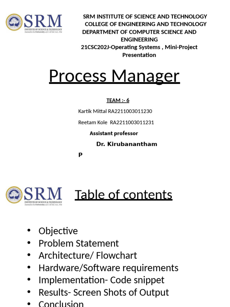 Team6-Process Manager | PDF | Linux | Operating System