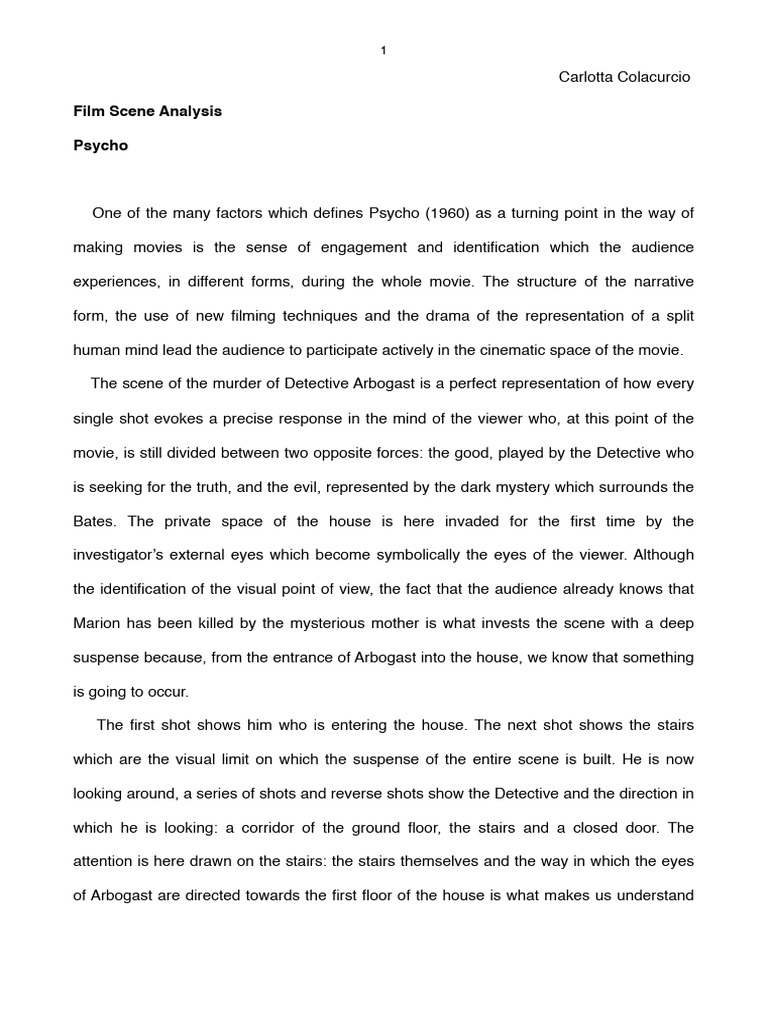 Film Scene Analysis Psycho | PDF