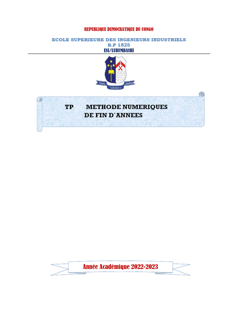 TP Methode Numerique - 065106 | PDF