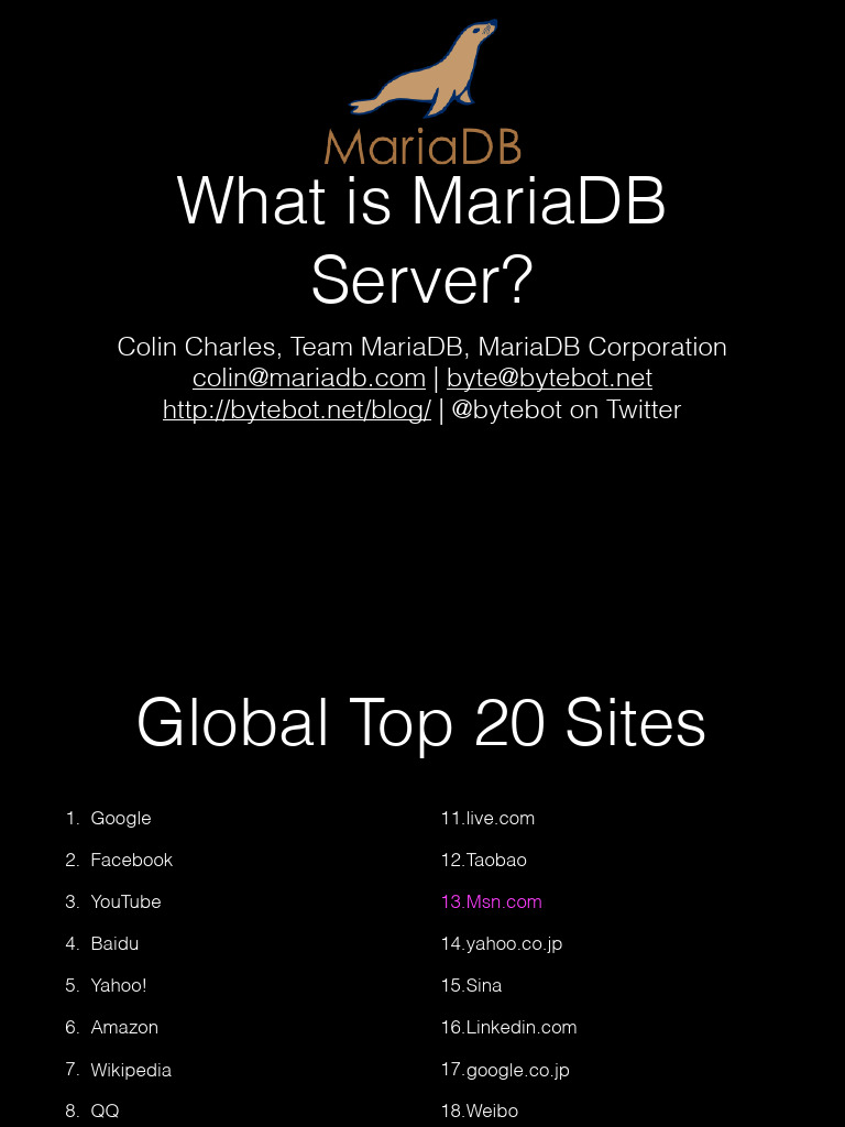 MariaDB Server Intro Hanoi v2 | PDF
