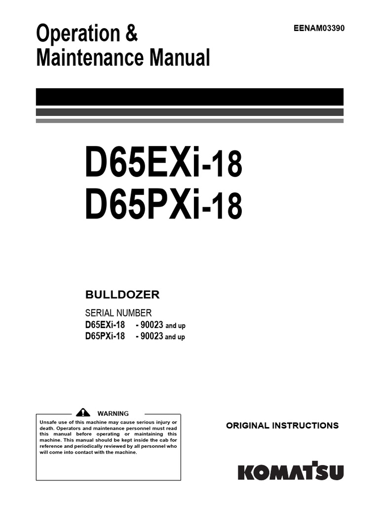 Manual Komatsu D65 PXi-18-1-90 | PDF