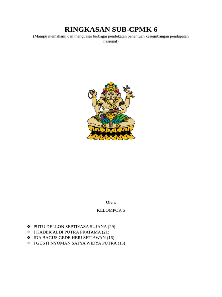 Ringkasan Materi Ekonomi Makro (Sub-CPMK 6 Bagian 3-4) Kelompok 5 | PDF