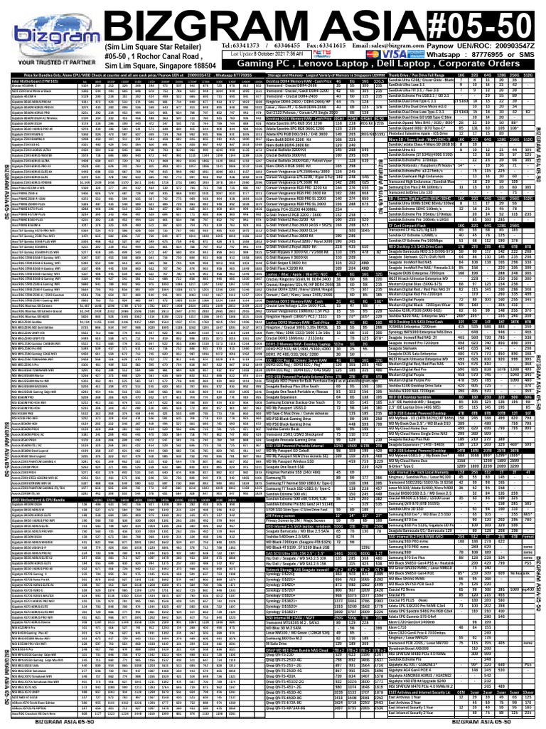 001 Bizgram Pricelist October | PDF