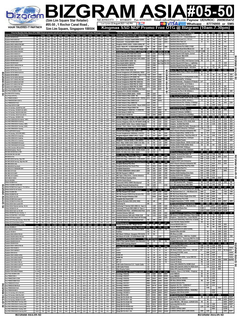 001 Bizgram Pricelist August 22-C2021 | PDF