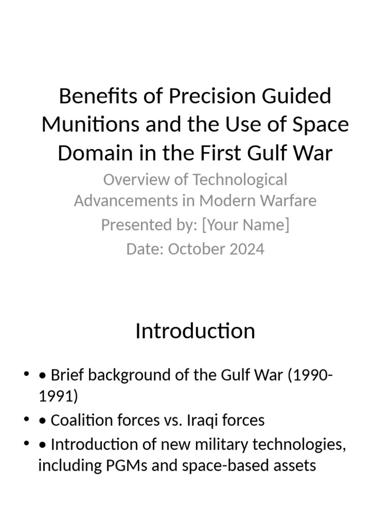 Benefits of PGMs and Space in Gulf War | PDF
