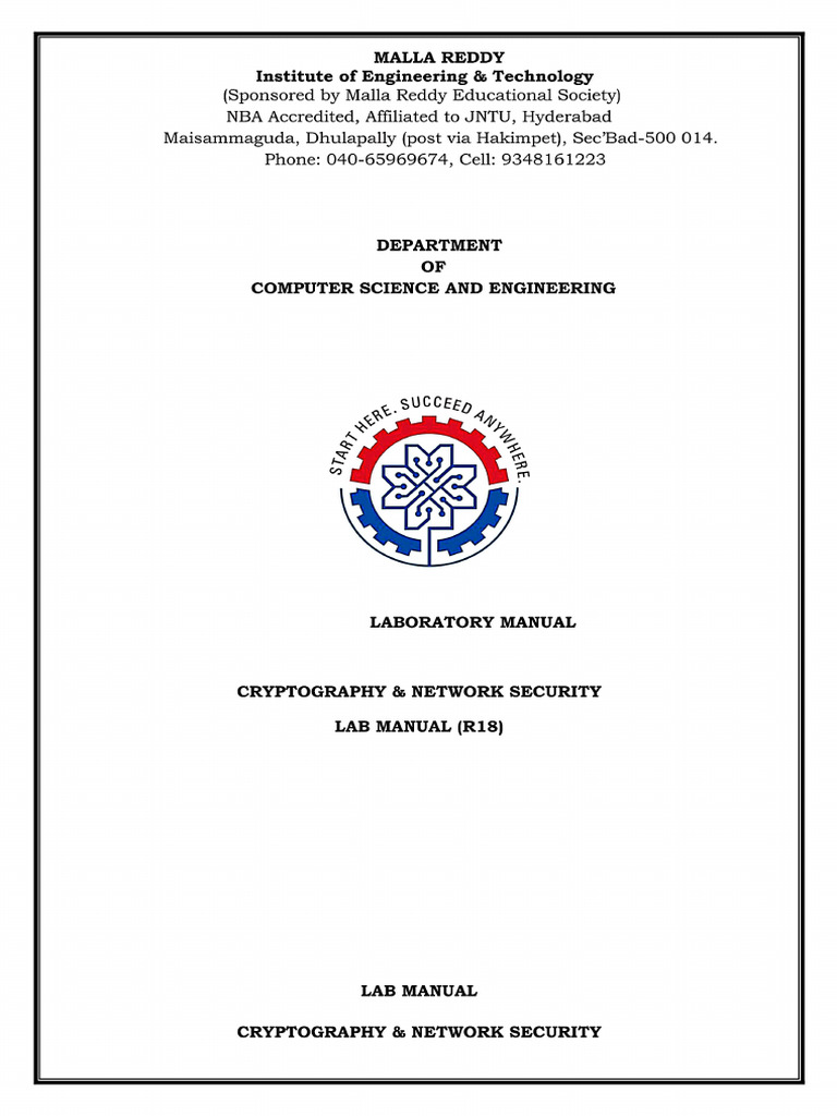 Cns Lab Manual IV-i Sem (A.y 2024-2025) | PDF