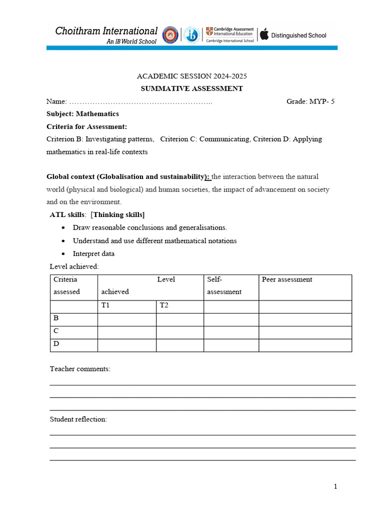 Task BCD- MYP-5 | PDF