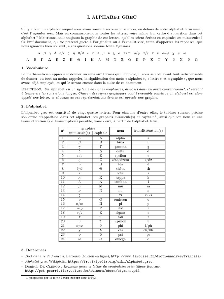 Alphabet Grec | PDF