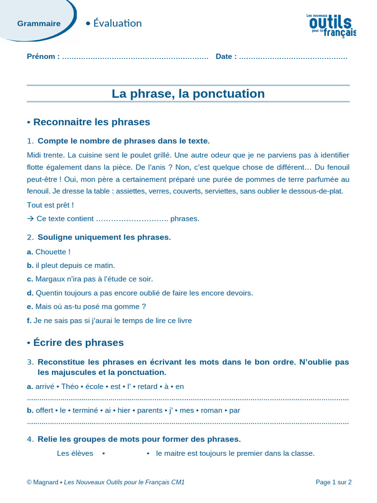 Exo Nopf cm1 Eval01 | PDF