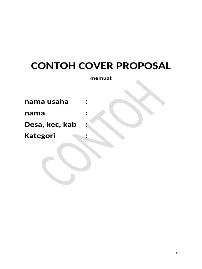 CONTOH COVER PROPOSAL | PDF