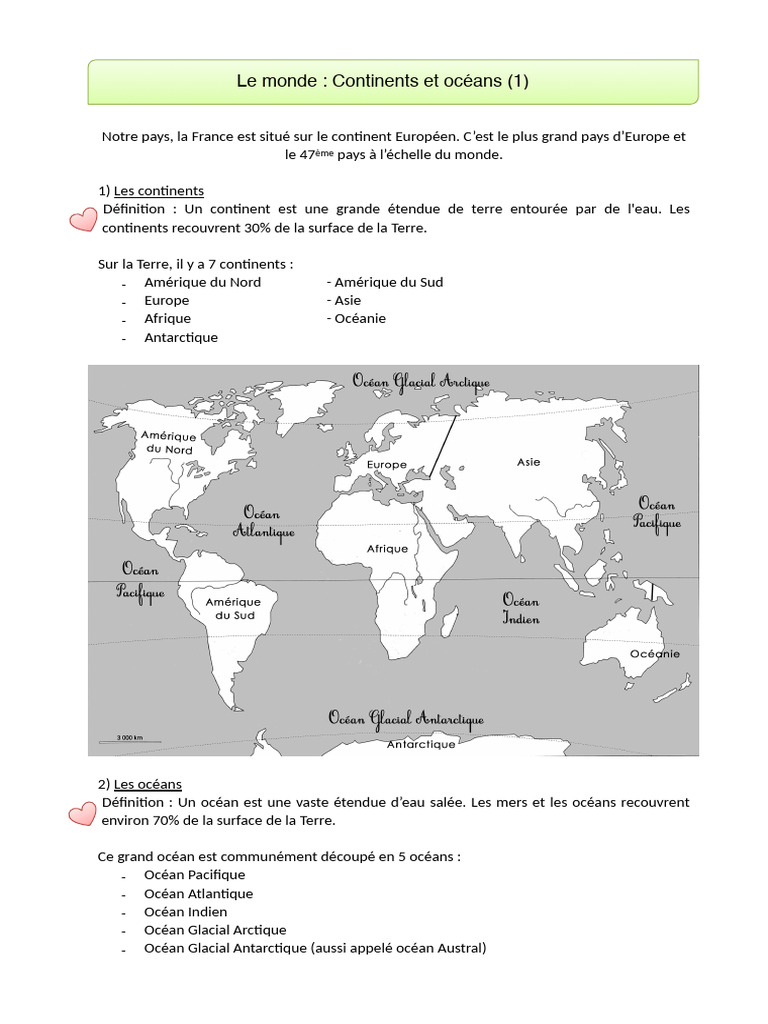 G1 - La France Dans Monde - Continents Et Océans | PDF