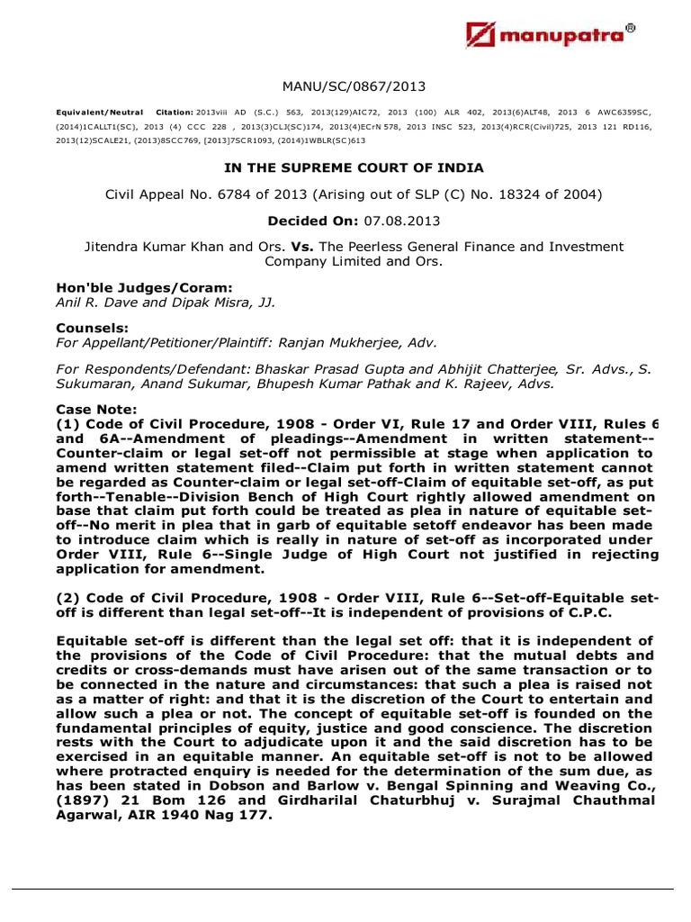 Jitendra Kumar Khan and Ors Vs The Peerless Generas130768COM357777 | PDF