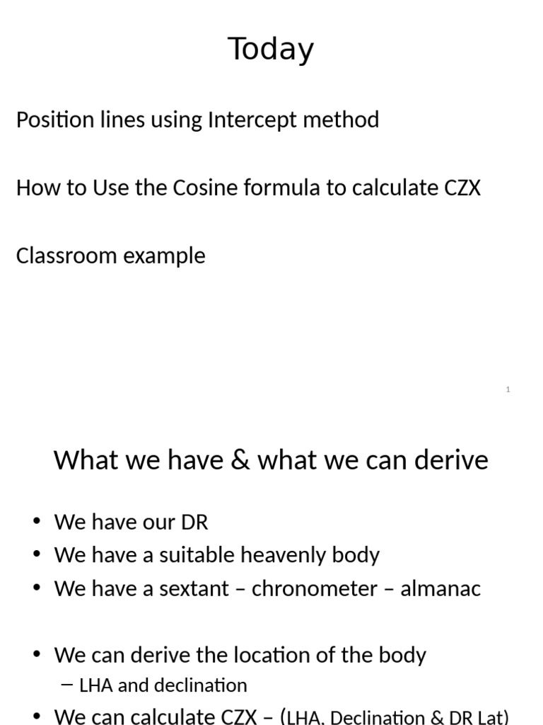 04 Calculating Position Lines Intercept SQA Almanac | PDF