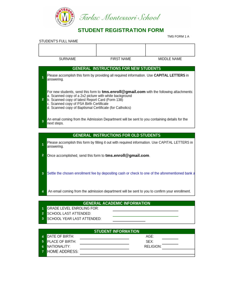 Enrollment Form Sy 2022 2023 | PDF | Banks | Private School
