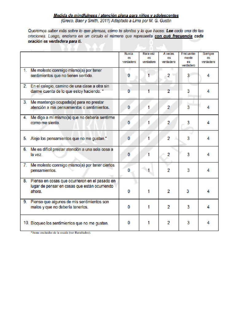 Test Mindfulnes | PDF