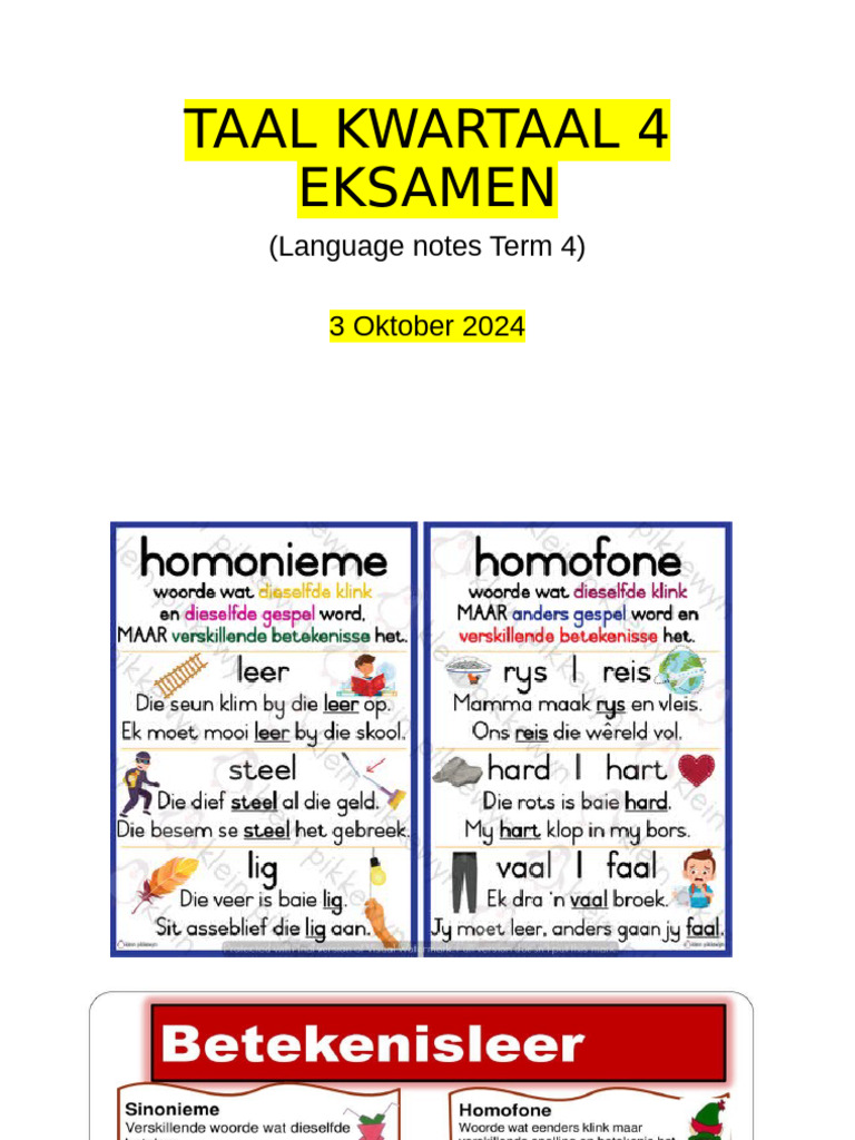 Taal Kwartaal 4 | PDF