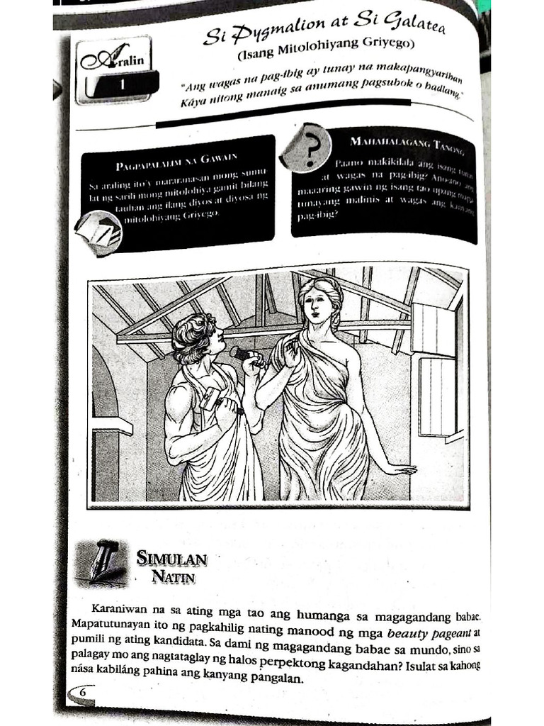 Aralin 1 Pygmalion at Galatea | PDF