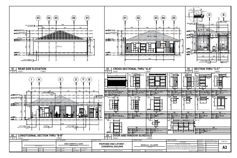 Rear Side Elevation Cross Sectional Thru "A-A" Section Thru "C-C" | PDF