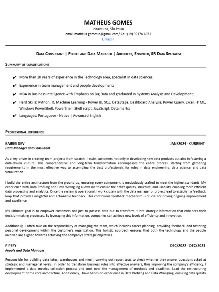CV Matheus Gomes - 2024 - Karlan Ing | PDF