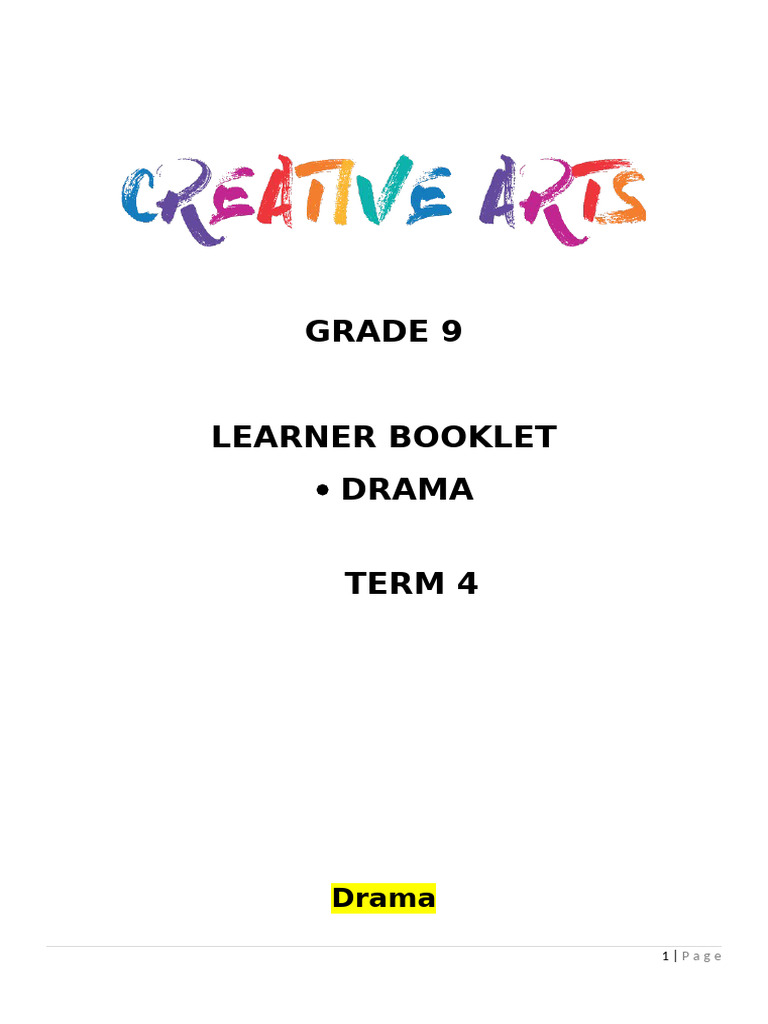 GRADE 9 Creative Arts DRAMA Booklet Term 4 | PDF