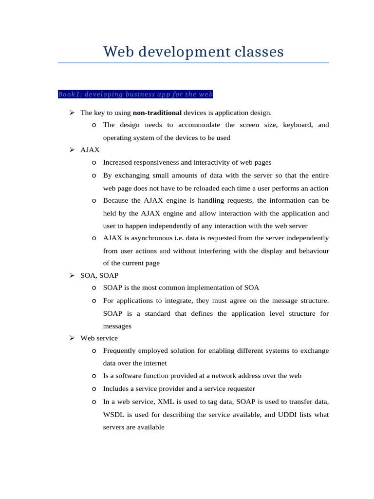 Web development classes | PDF