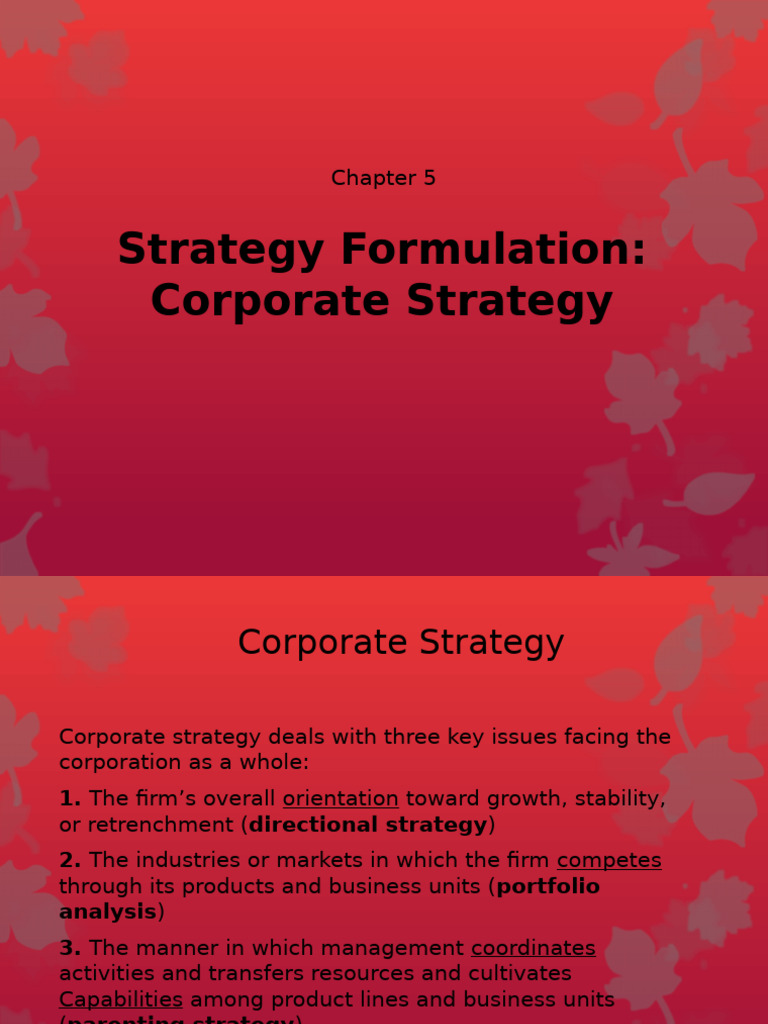 Chapter 5 - Strategy Formulation - Corporate Strategy | PDF