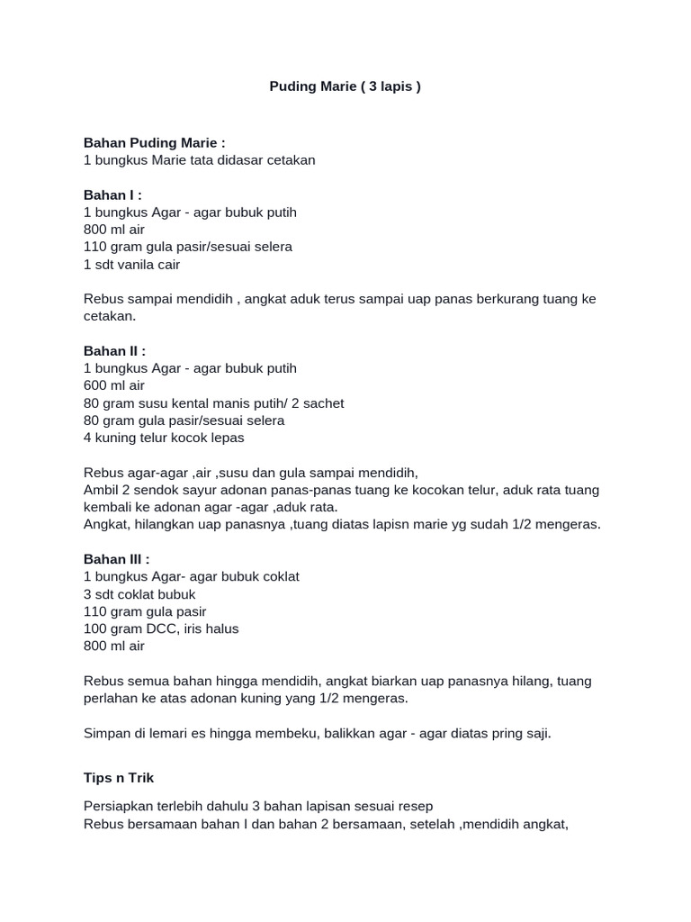 Puding Marie | PDF