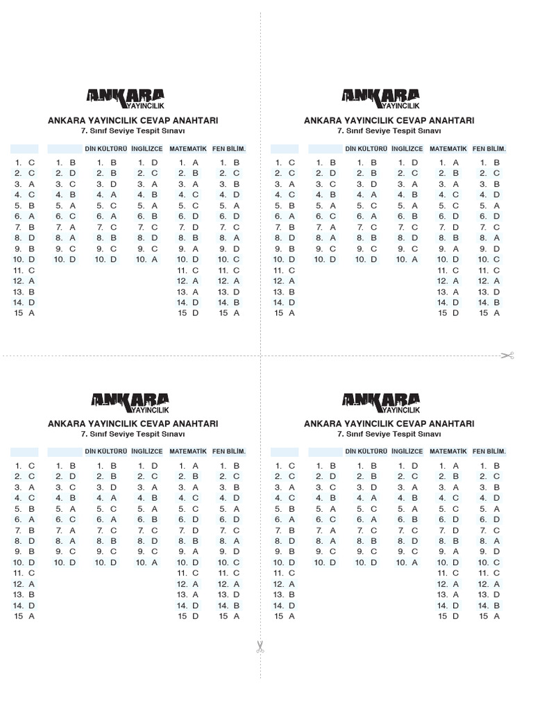 Sınıf STS Cevap Anahtarı | PDF