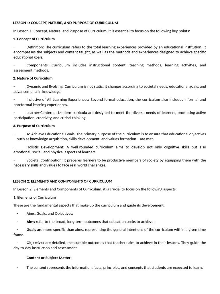 Curriculum Development | PDF