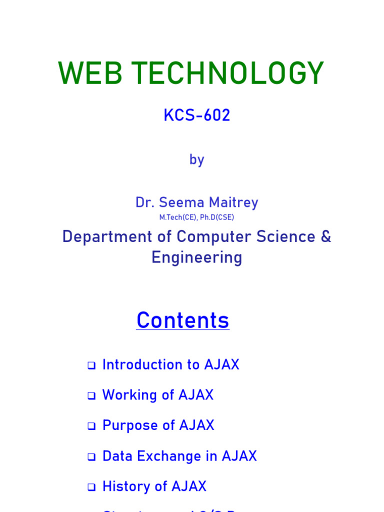 7-Introduction To AJAX (Unit-3) | PDF
