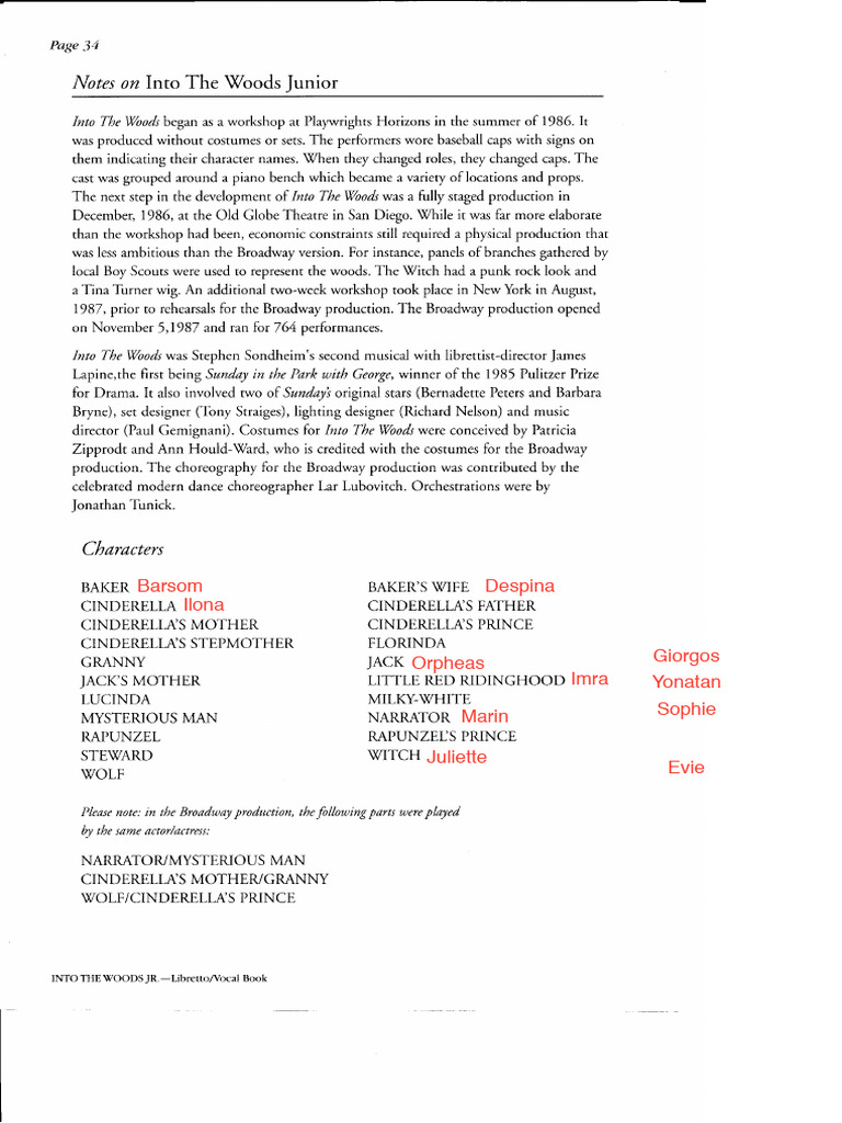 Script Into The Woods | PDF