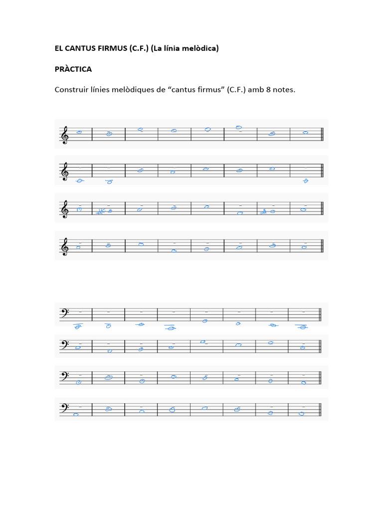 Cantus Firmus - Pràctica | PDF