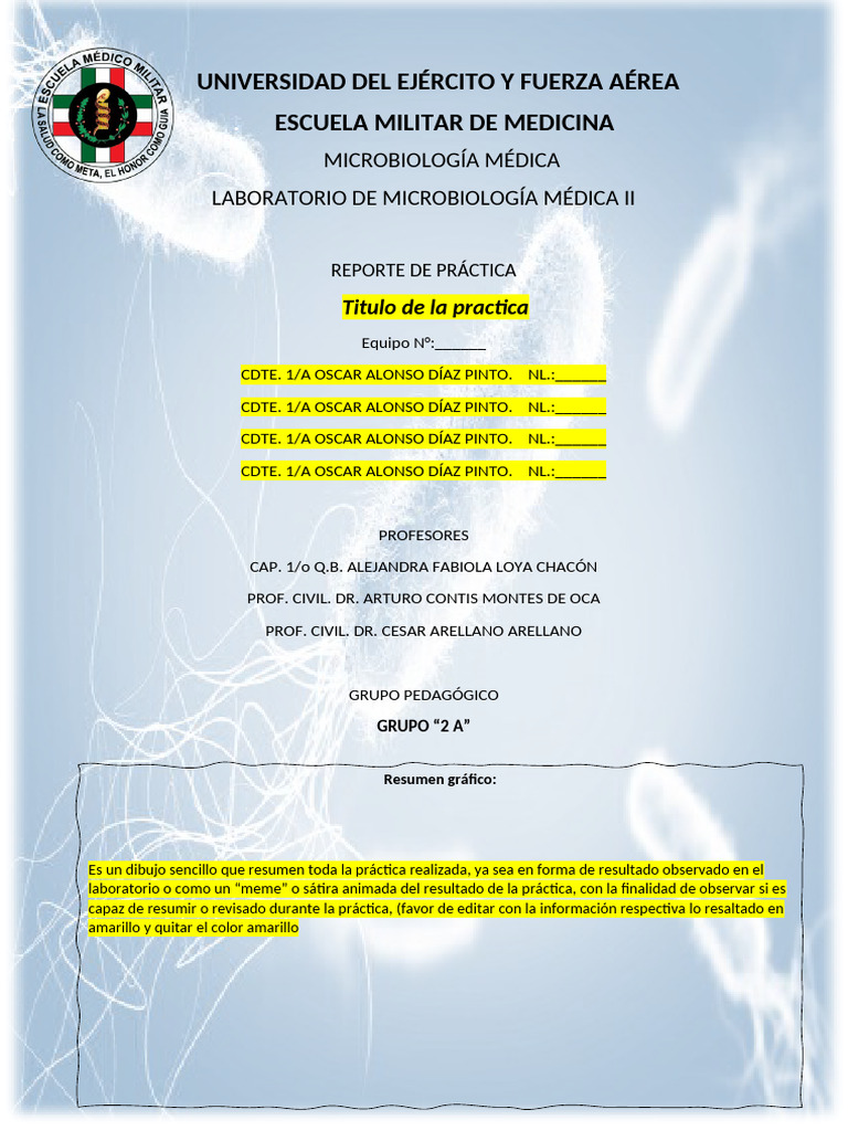 CARATULA Reporte de Practica | PDF