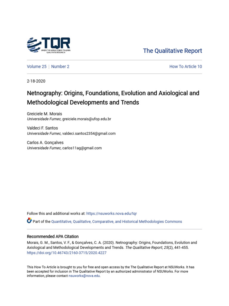 Netnography - Origins Foundations Evolution and Axiological and | PDF ...