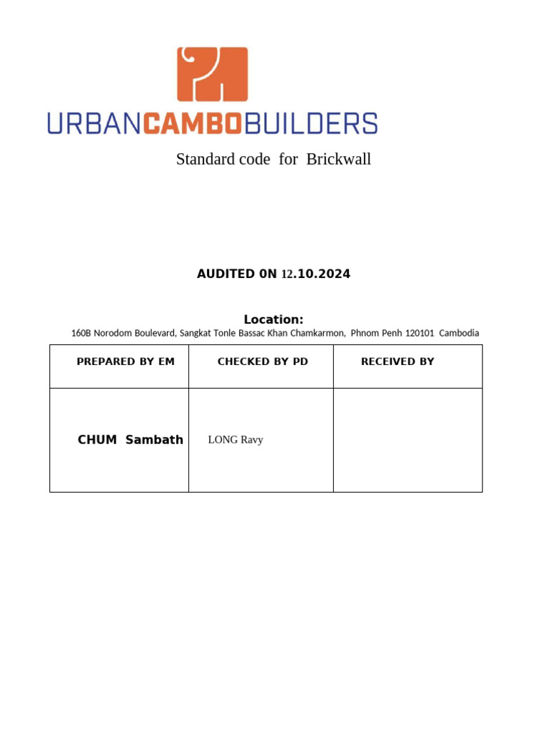 ODOM - TOWER - ULS - ACT - UCB - Standard Code For Brickwall | PDF