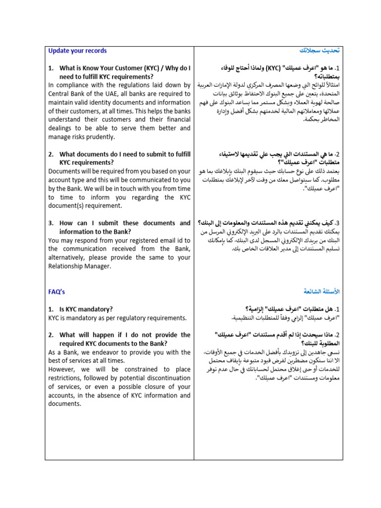 Kyc Landing Page Faqs On The Website Final | PDF