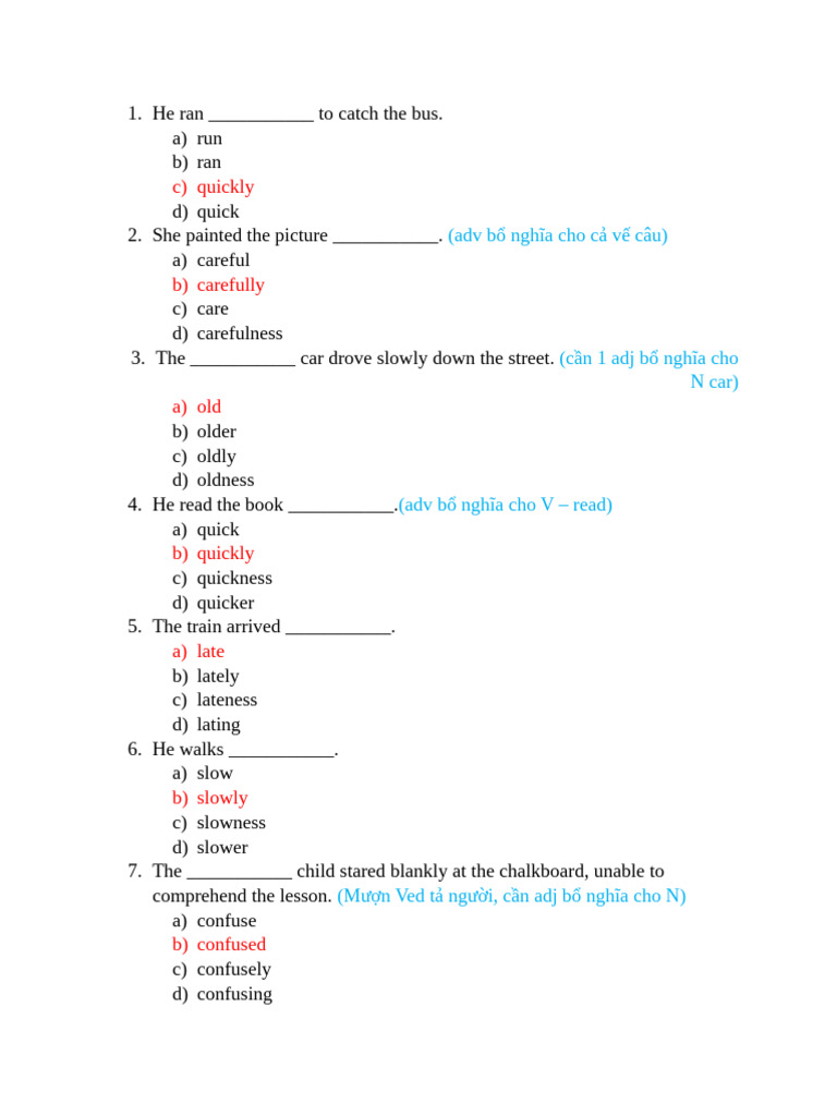 21 ADV+ADJ Questions | PDF