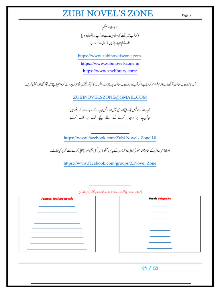 Novel Junoon Ulfat by Mehwish Ali Epi 139 & 141 - ZNZ | PDF