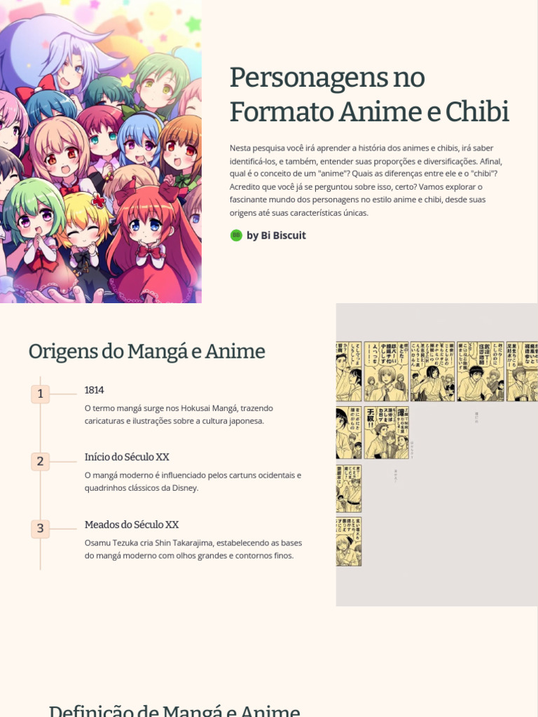 Personagens No Formato Anime e Chibi Ebook | PDF