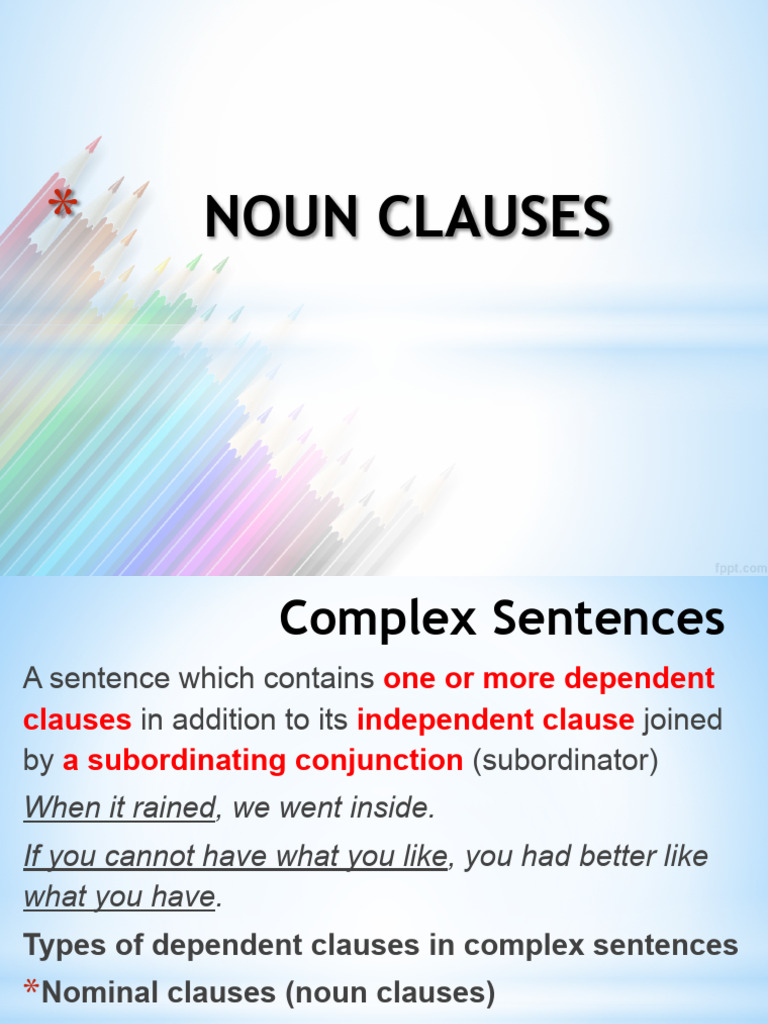 Noun Clauses - Slides | PDF